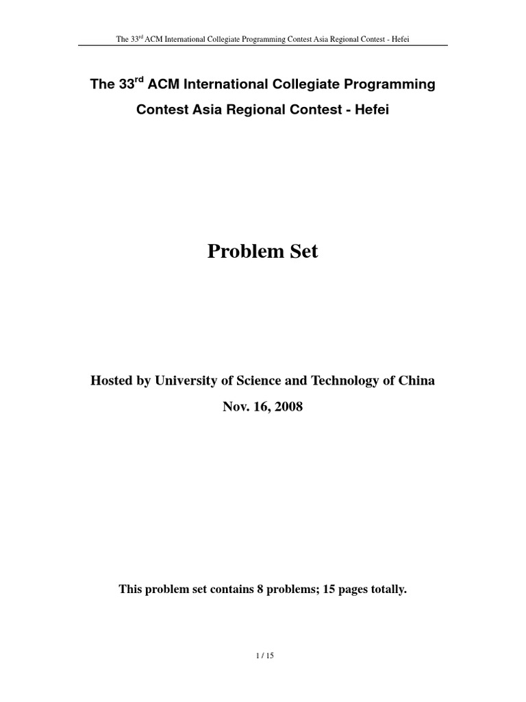 Analysis Of Programming Problems From The 33rd Acm International Collegiate Programming Contest