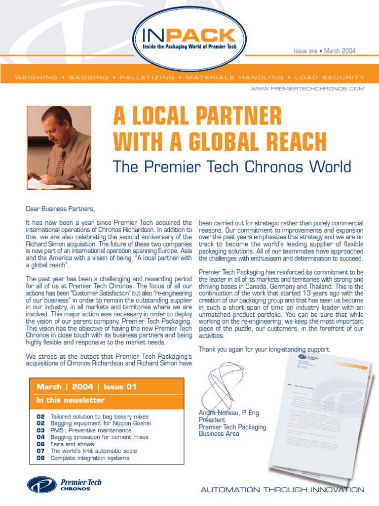 A Local Partner With A Global Reach: The Premier Tech Chronos World ...