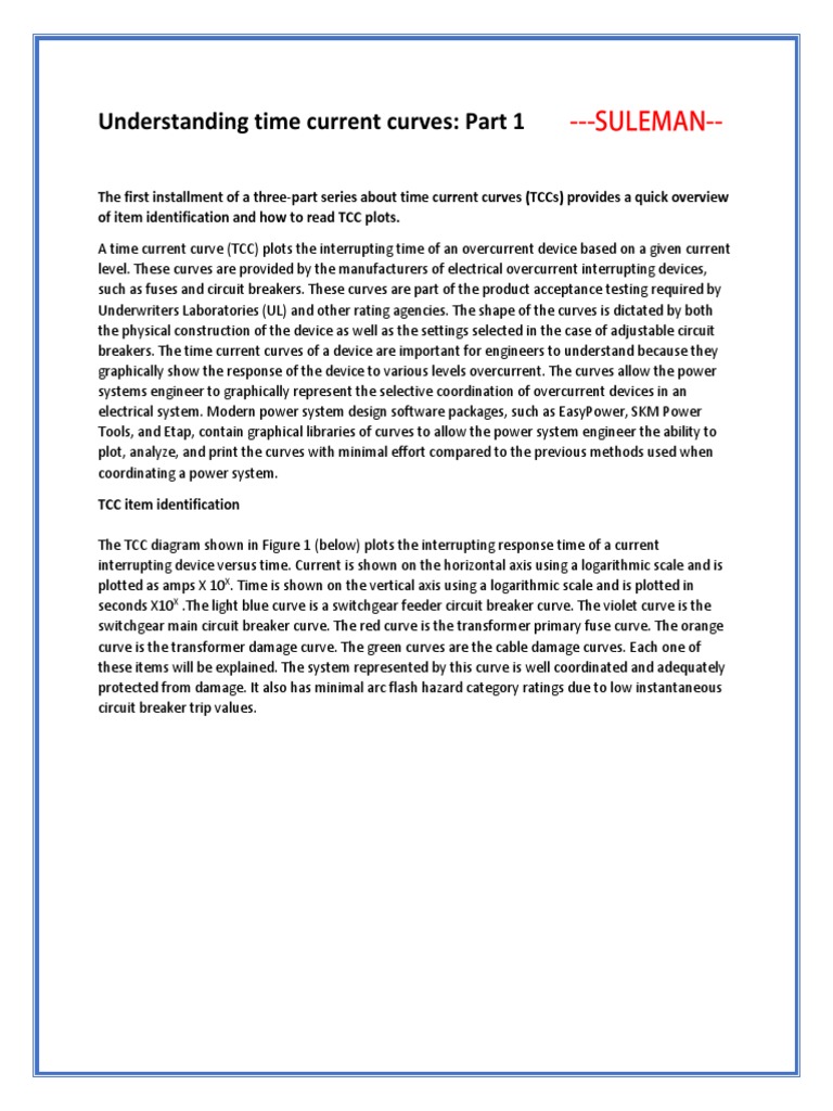 Time Current Curves | PDF | Fuse (Electrical) | Transformer