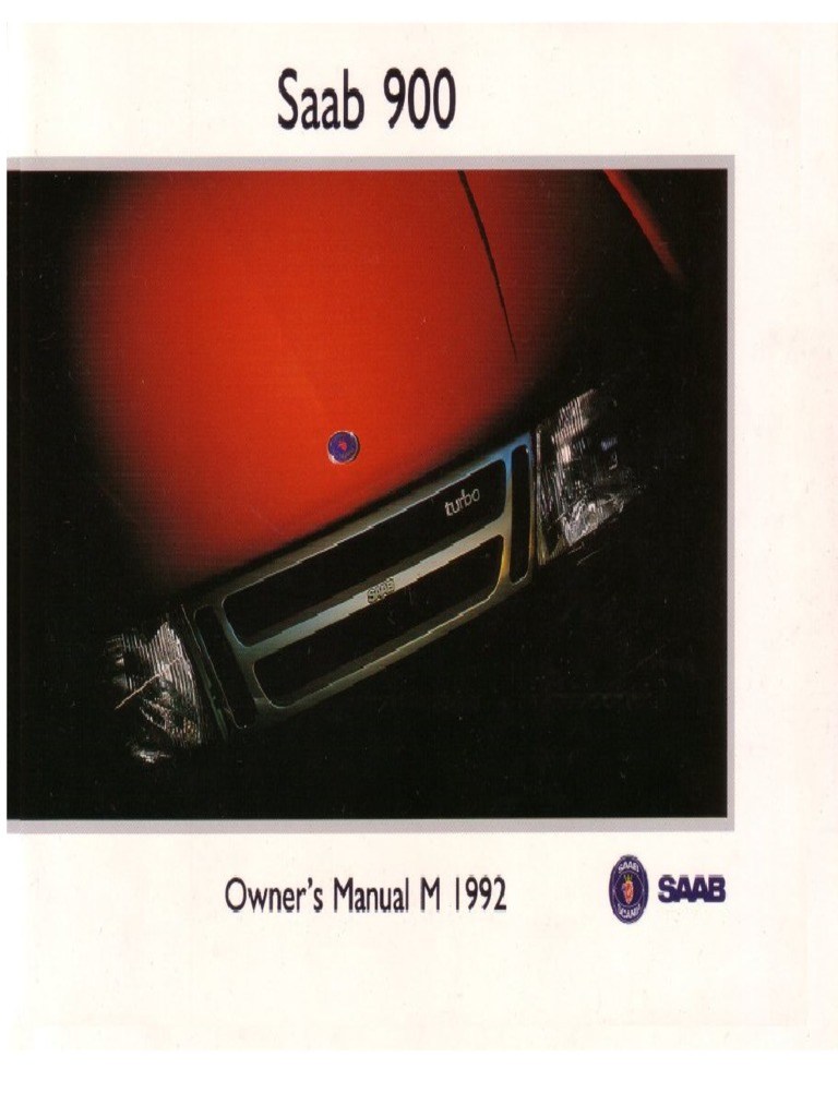 Saab900cv Owners Manual 92 (Ocr) | PDF | Seat Belt | Headlamp