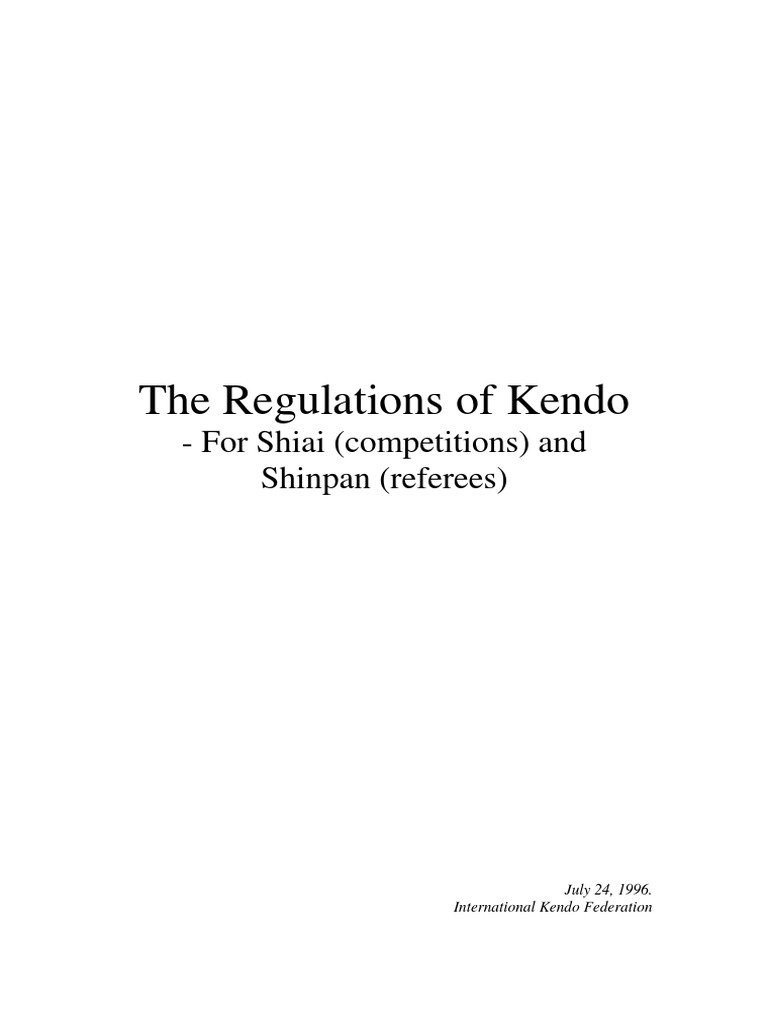 Regulations of Kendo | Download Free PDF | Japanese Martial Arts | Sports