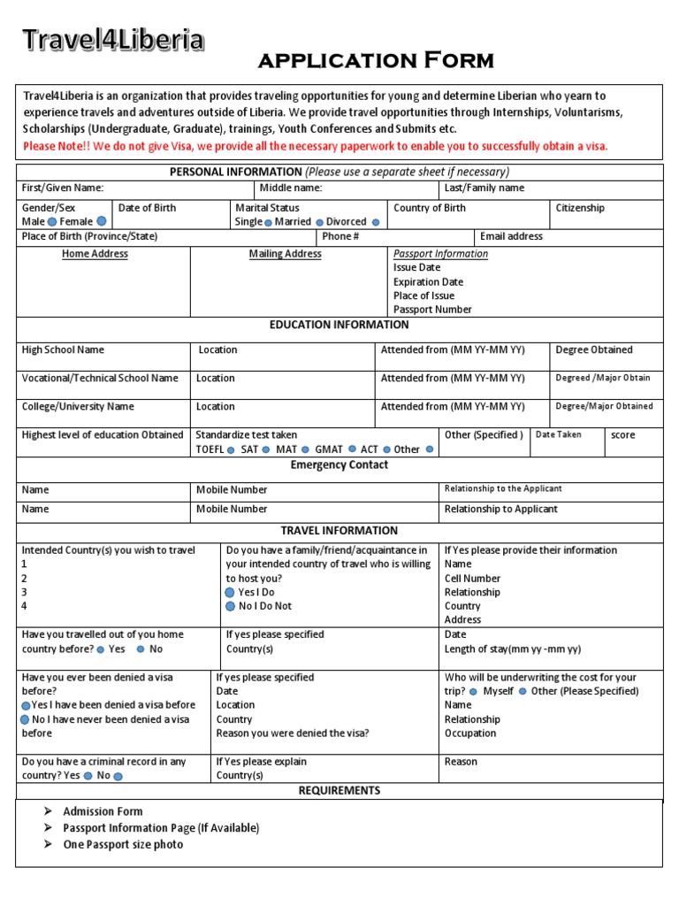 Application Form: PERSONAL INFORMATION (Please Use A Separate Sheet If ...