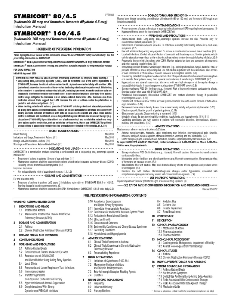 Symbicort | PDF | Asthma | Chronic Obstructive Pulmonary Disease