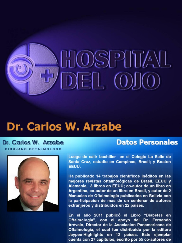 Curriculum DR Carlos Arzabe | Descargar gratis PDF | Oftalmología | Rasgos faciales