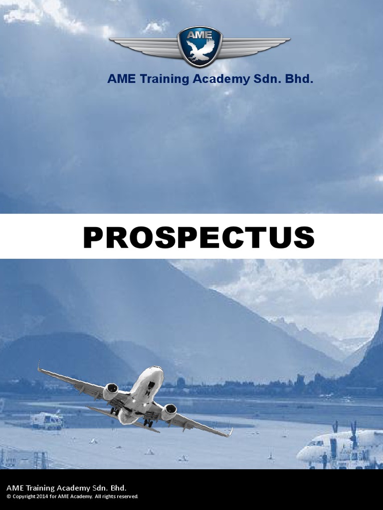 Prospectus: AME Training Academy Sdn. BHD | PDF | Aviation | Aeronautics