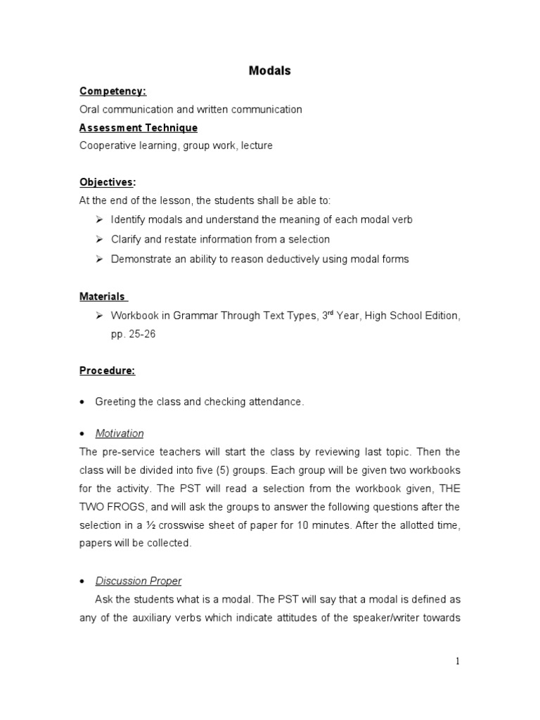 Modal Verbs | PDF | Semiotics | Pedagogy