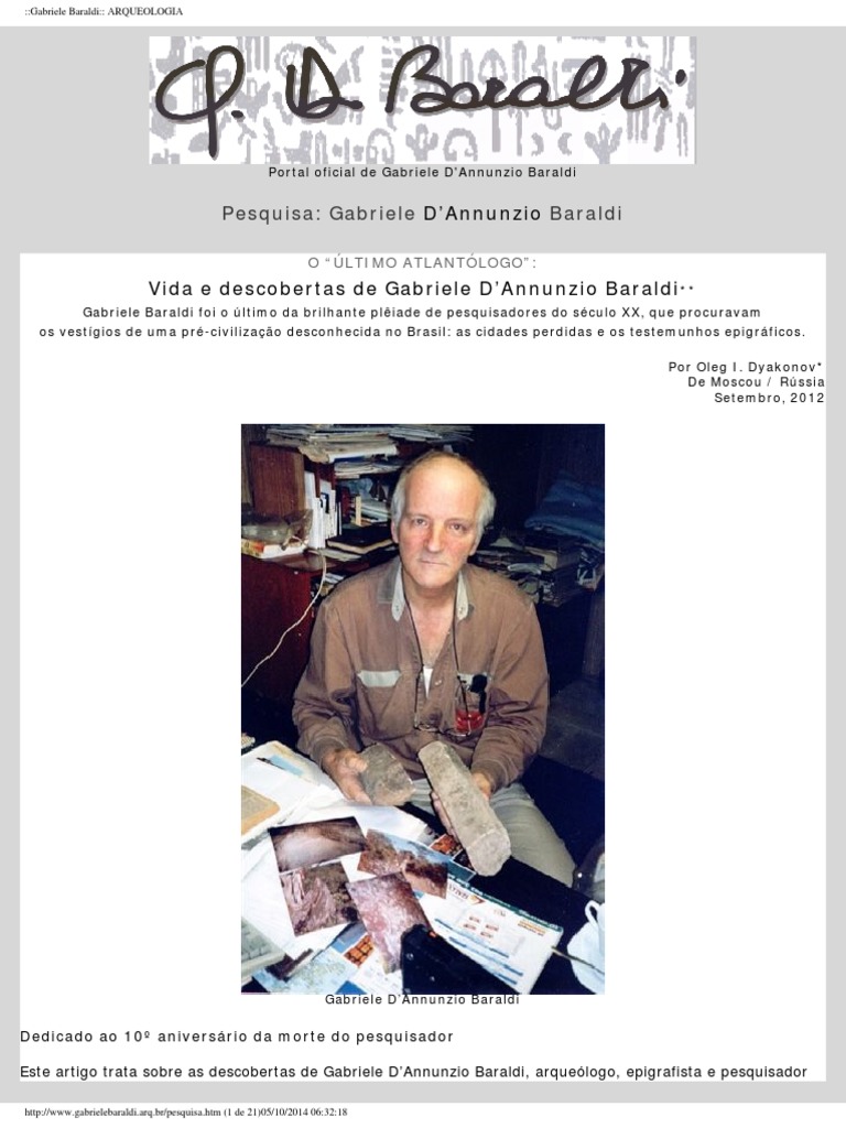 Vida e Descobertas de Gabriele D'Annunzio Baraldi | PDF | Continente ...
