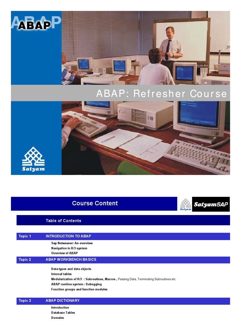Sap Abap Refresher Course Norestriction Pdf Data Type Computer Programming