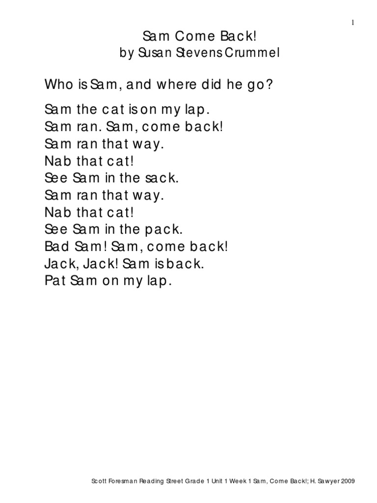 11 Sam Come Back | PDF