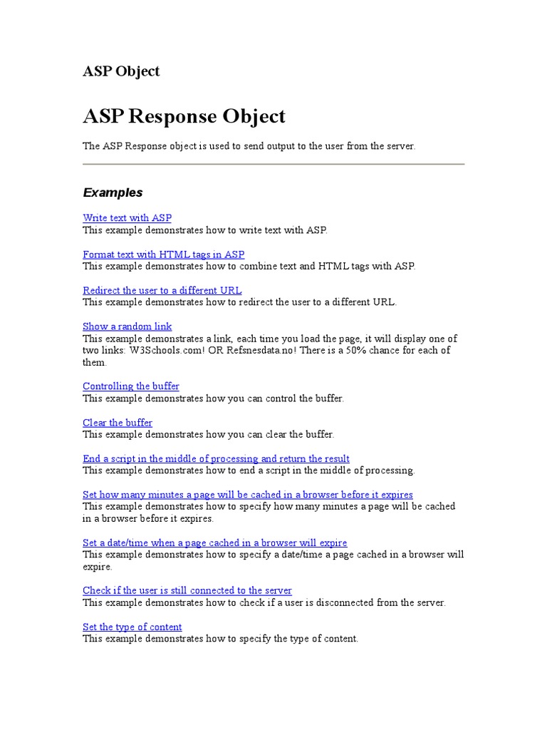 ASP Object | PDF | Http Cookie | Active Server Pages