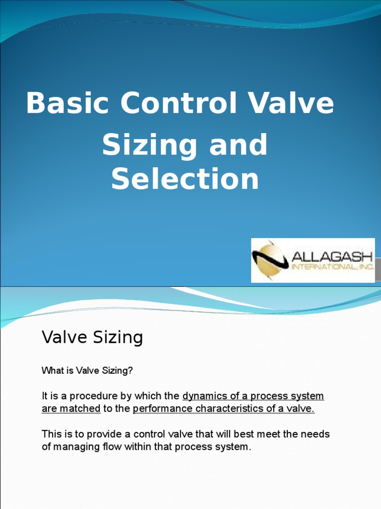 Basic Control Valve and Sizing and Selection | Download Free PDF ...