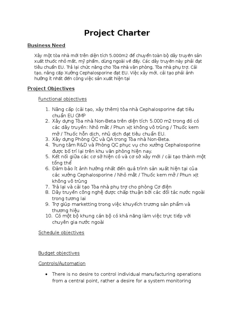Project Charter | PDF