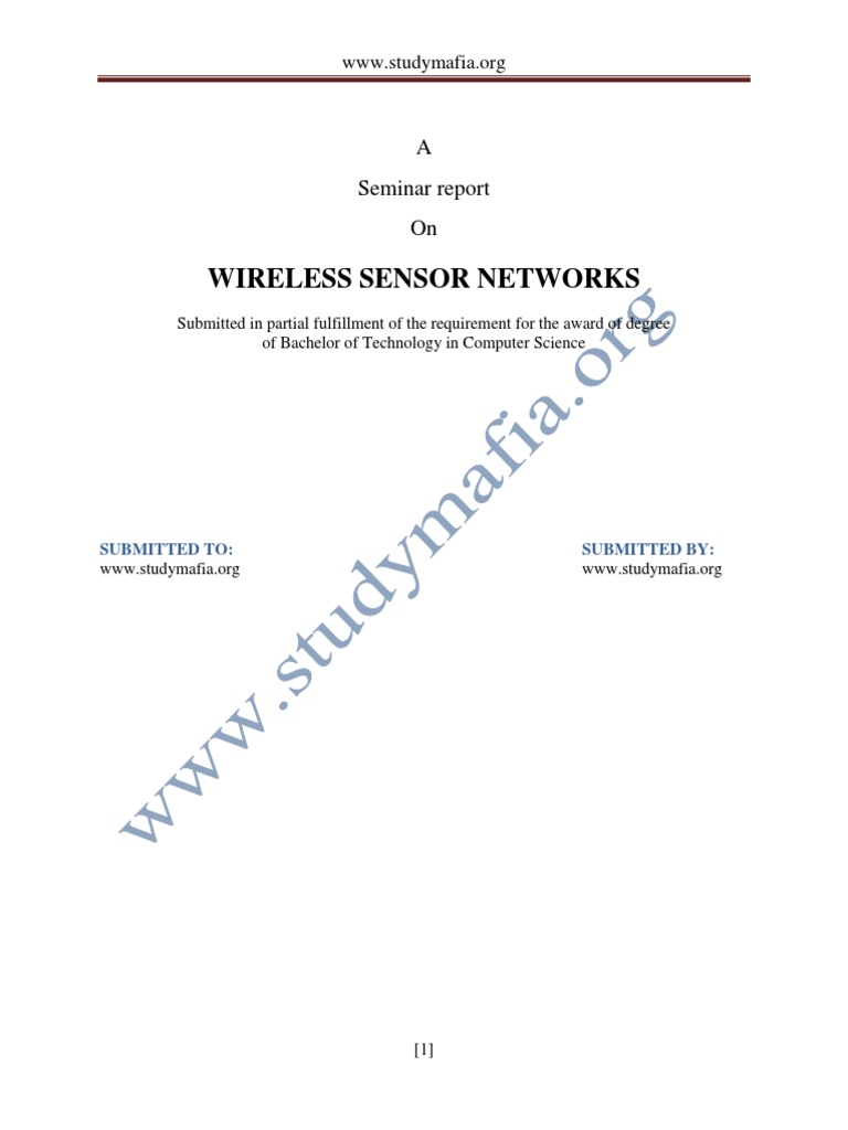 Wireless Sensor Network Report | PDF | Wireless Sensor Network ...