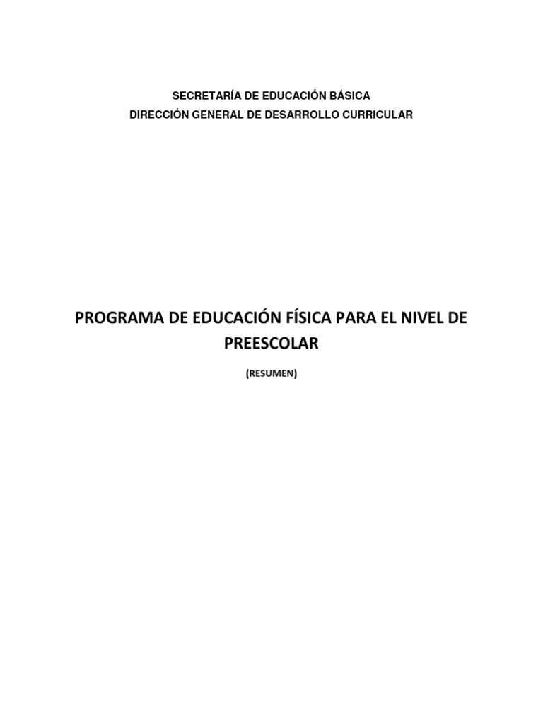 Programa Preescolar Breve 2 | PDF | Educación de la primera infancia ...