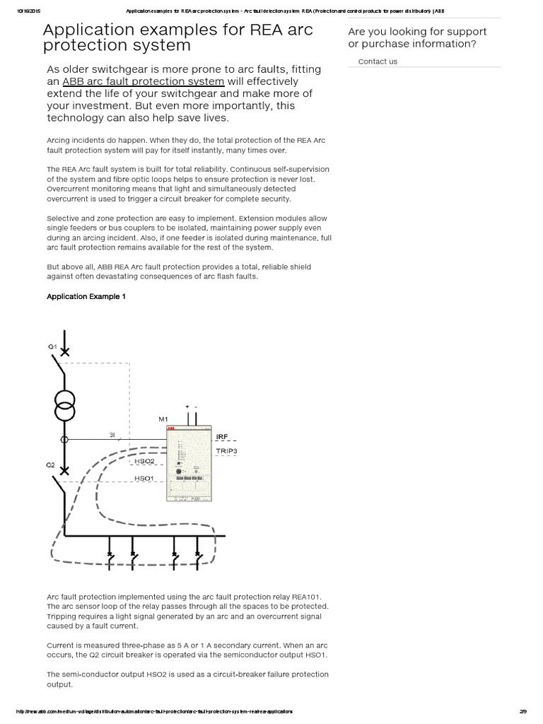 Application Examples For REA Arc Protection System - Arc Fault ...