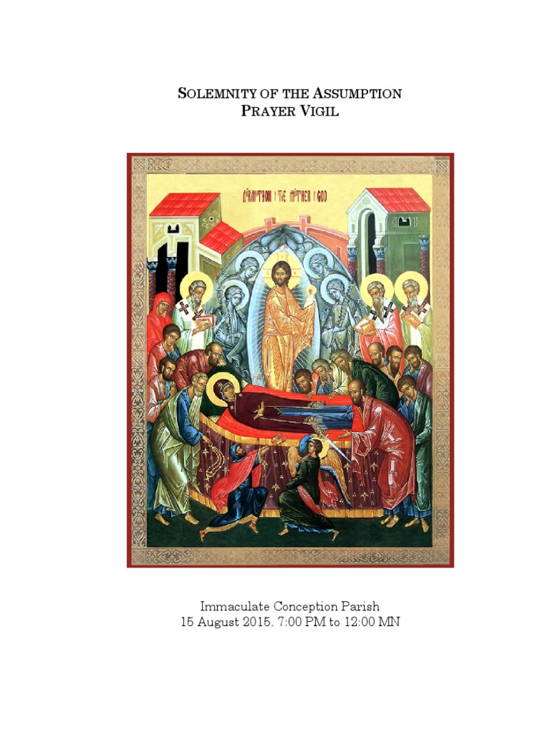 Vigil For The Solemnity of The Assumption Large Print | PDF | Mary ...