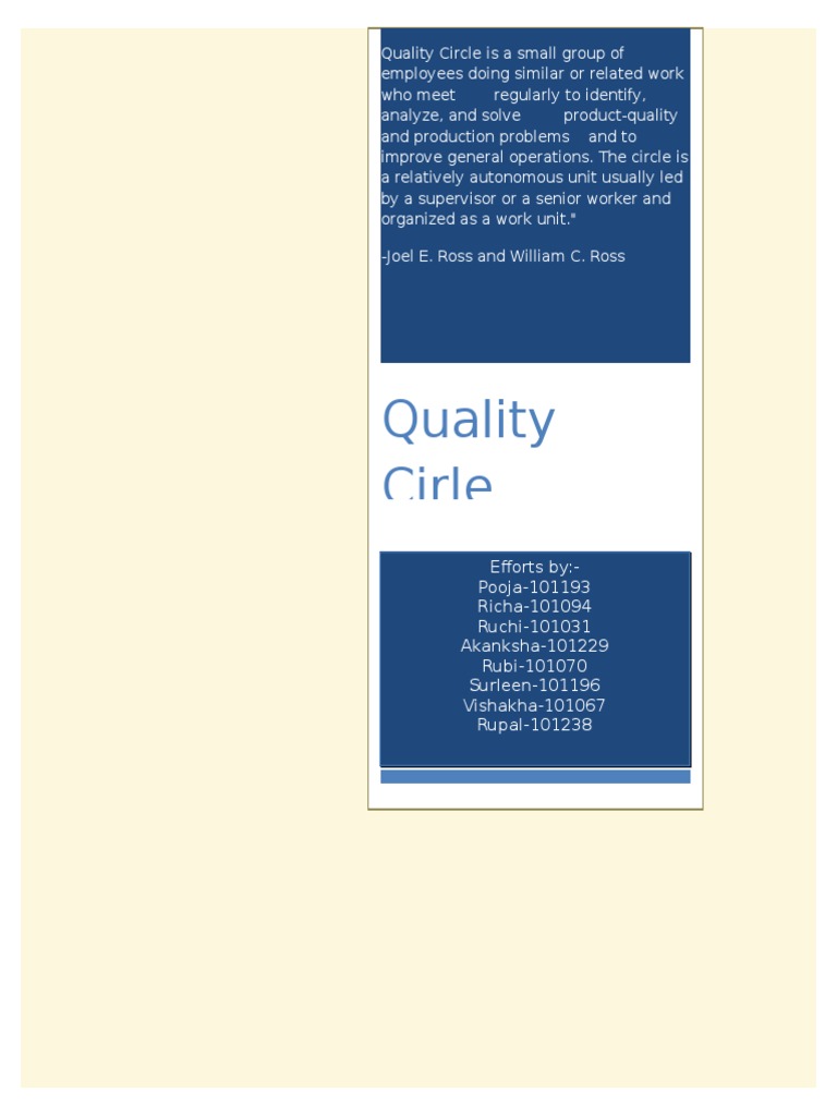 Quality Circle | PDF | Employment | Business