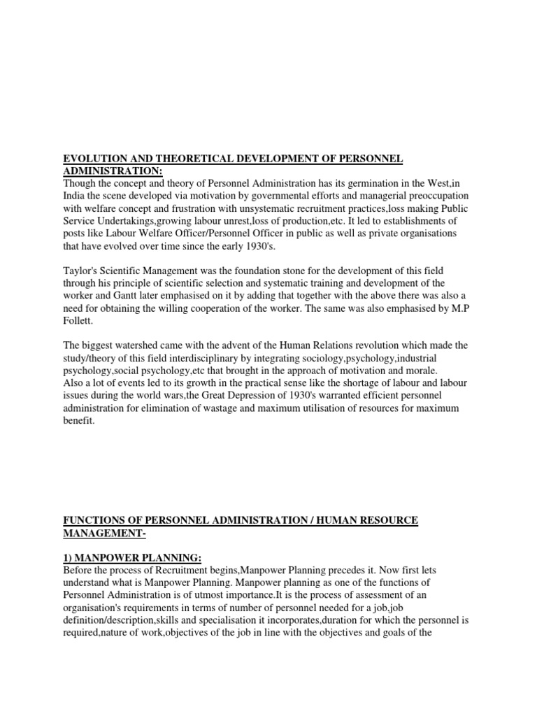 Functions of Personnel Administration | PDF | Performance Appraisal ...