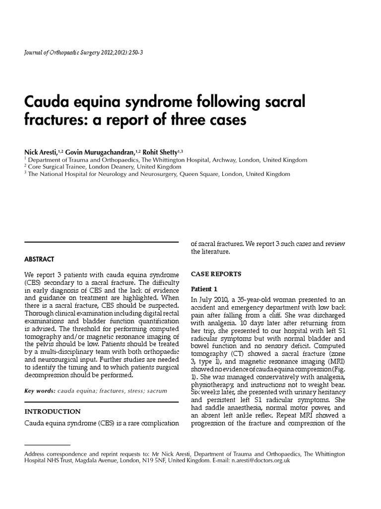 Jurnal Sindroma Cauda Equina | PDF | Urinary Incontinence | Diseases ...