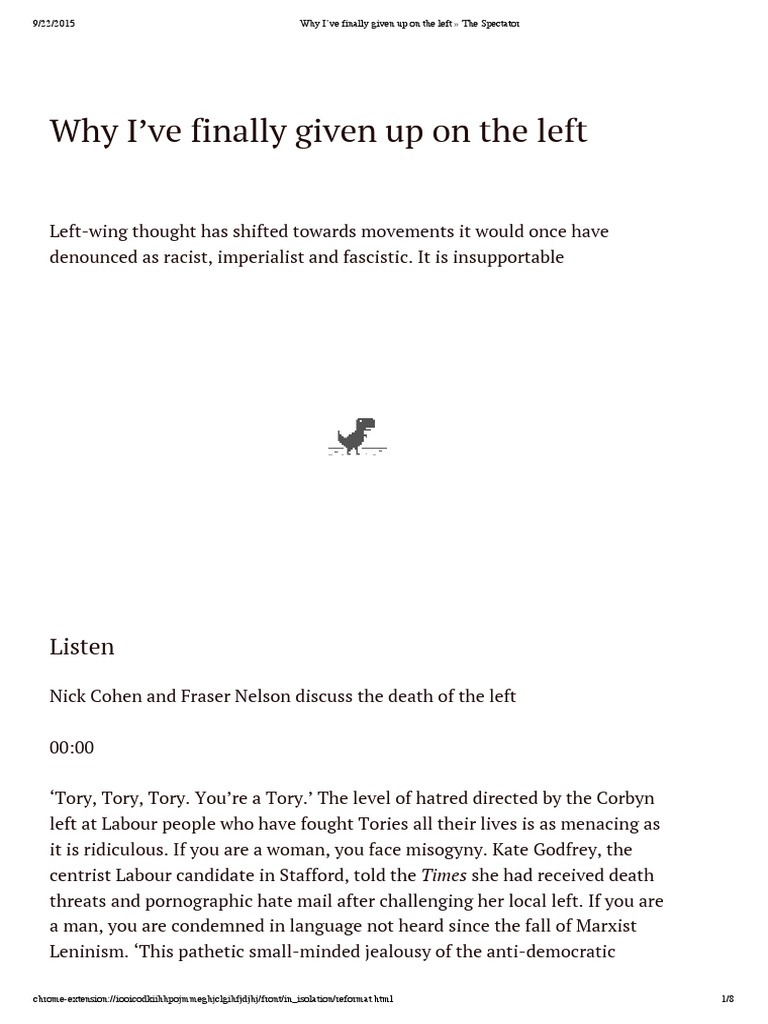 Why I'Ve Finally Given Up On The Left The Spectator | PDF | Left Wing ...