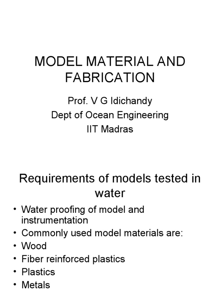 Model Material and Fabrication | PDF | Fiberglass | Epoxy