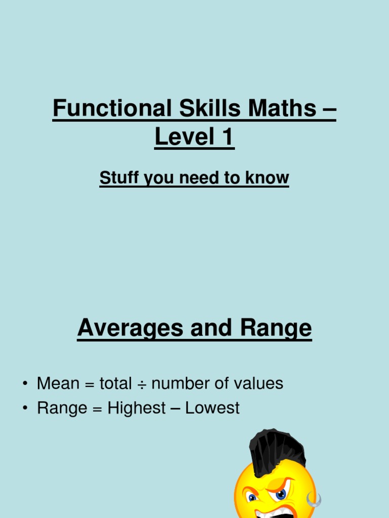 Functional Skills Maths - Level 1 | PDF | Litre | Odds
