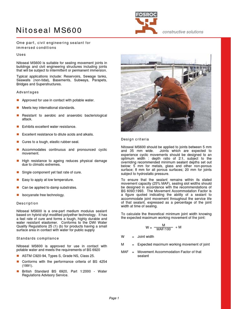 NITOSEAL MS600 | Concrete | Industrial Processes