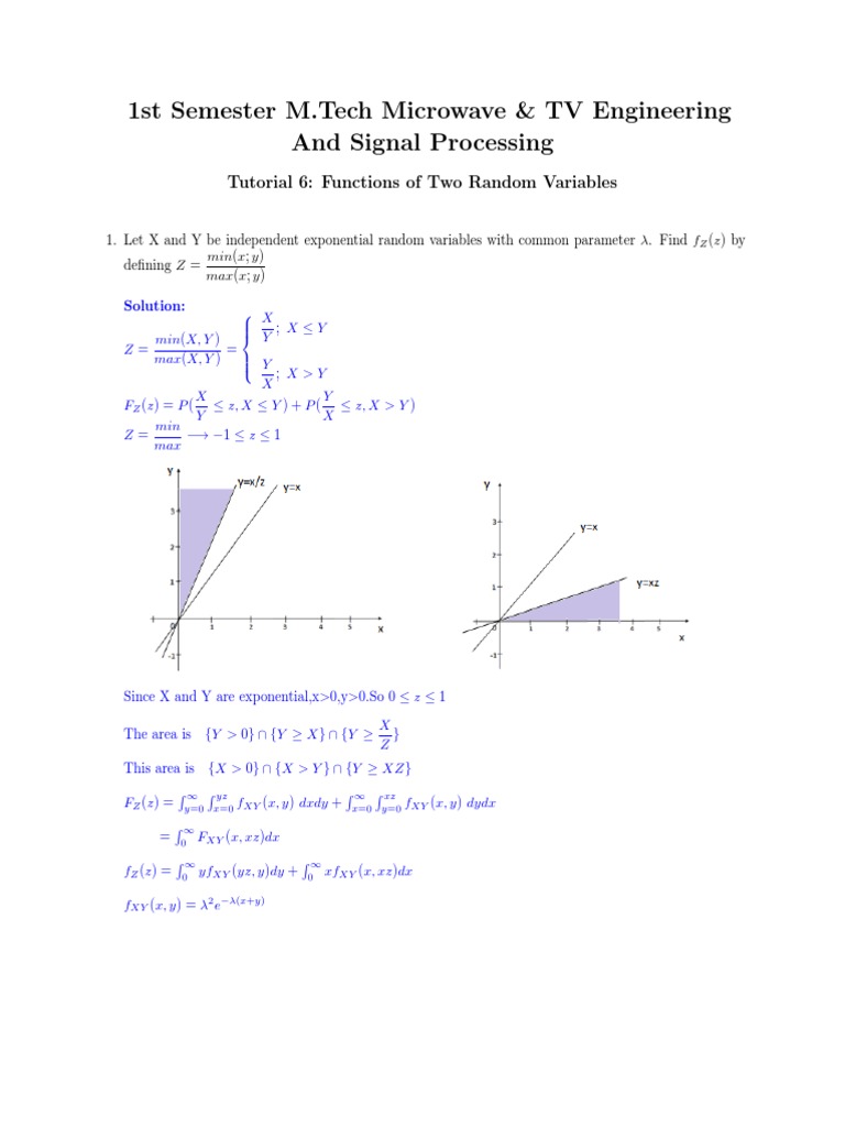 Tutorial 6 | PDF | Probability Density Function | Mathematical Objects