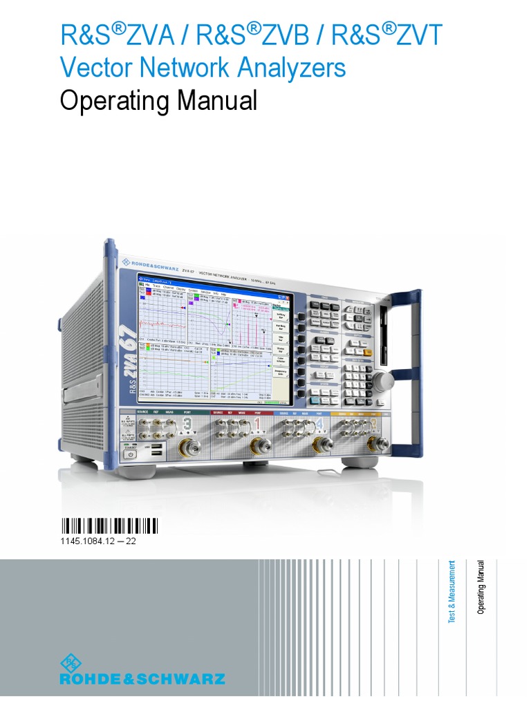 ZVA ZVB ZVT Vector Network Analyzers Operating Manual | Battery ...