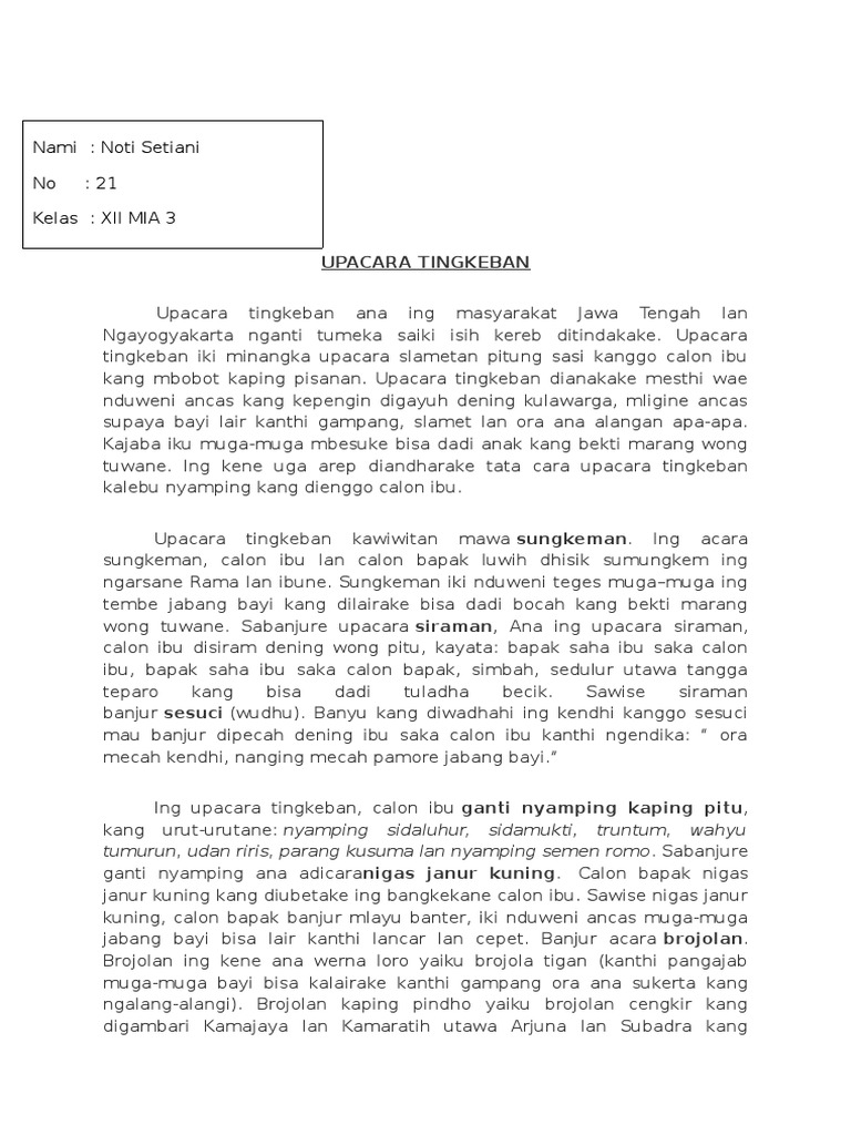 Upacara Tingkeban | PDF