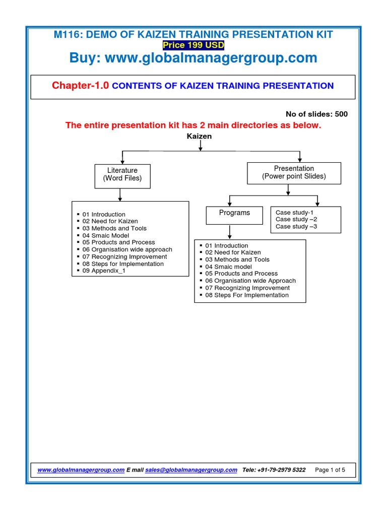 Kaizen Training Presentation Kit Demo | PDF | Microsoft Power Point ...