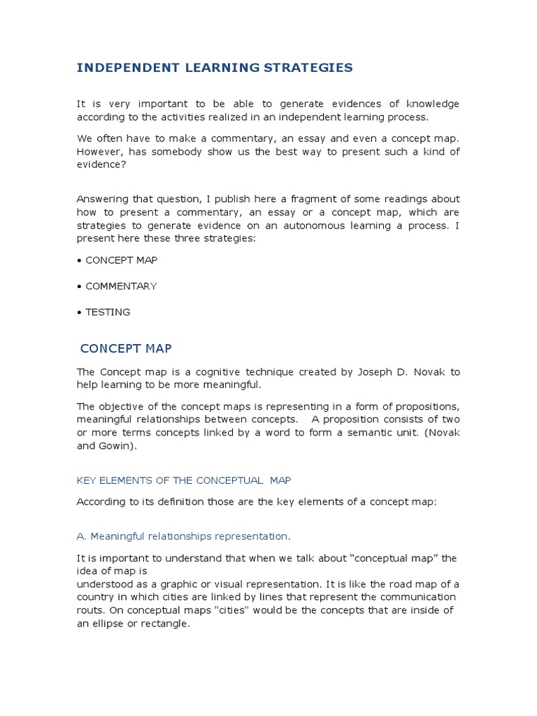 2nd READING Independent Learning Strategies | PDF | Concept ...