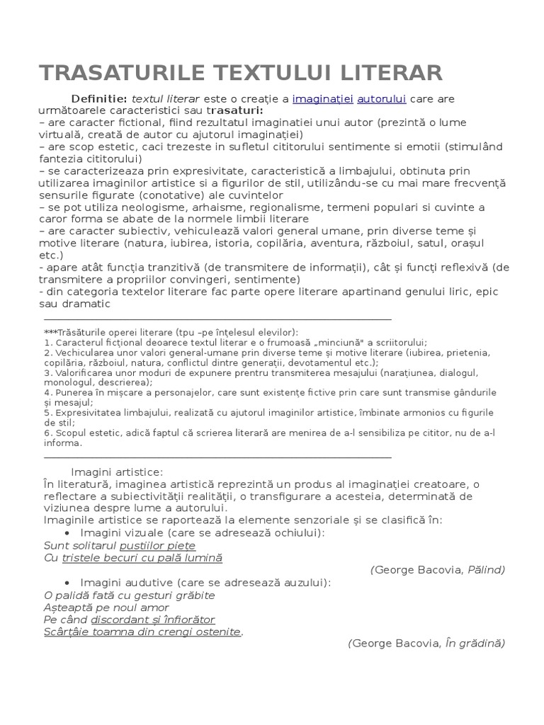 Textul Literar | PDF