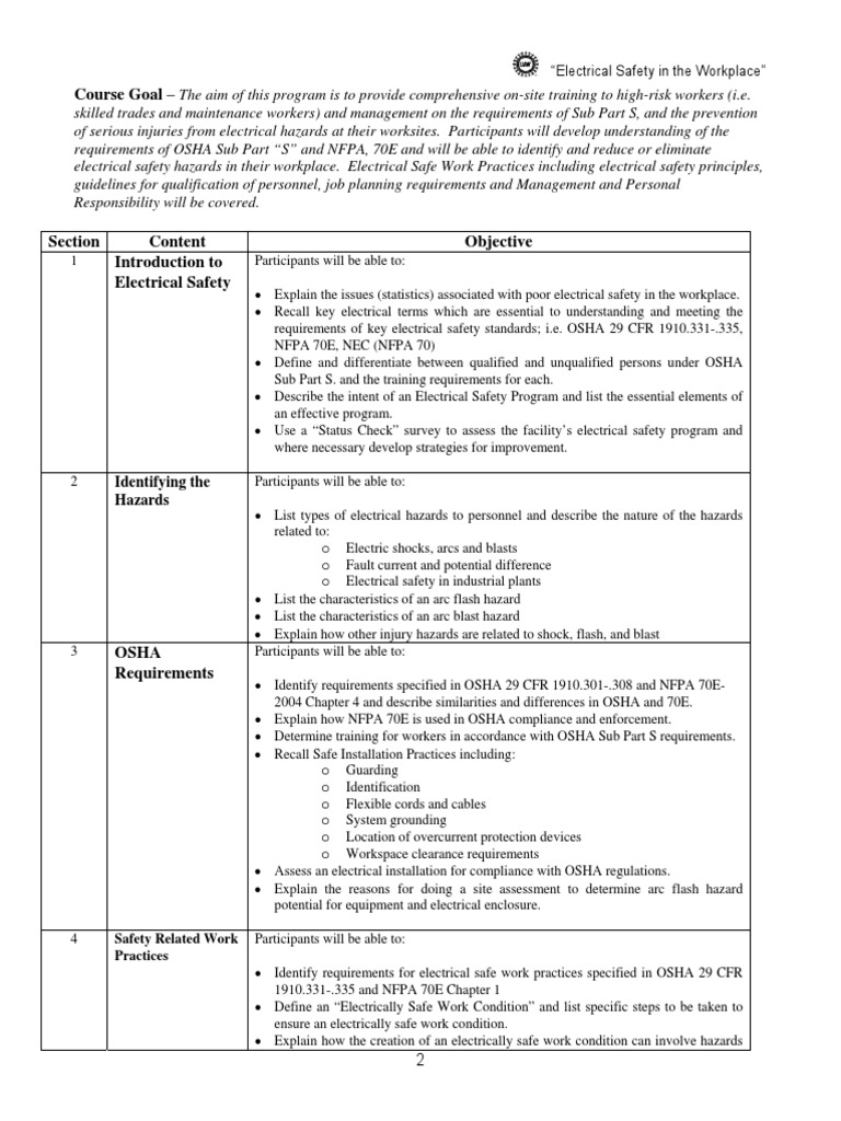 Electrical Safety Training Program Guide | PDF | Occupational Safety ...