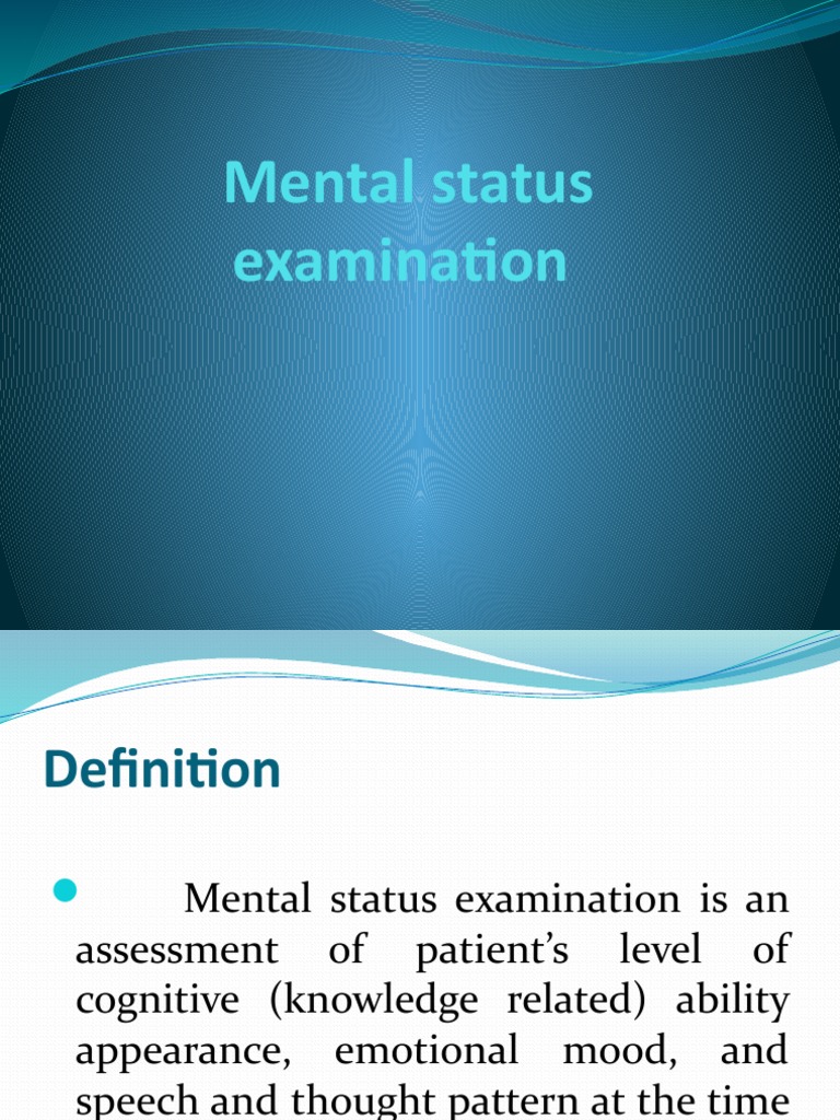 Mental Status Examination | PDF | Psychiatry | Mental And Behavioural ...