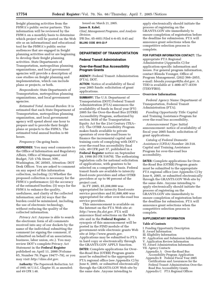 Notice: Grants and Cooperative Agreements Availability, Etc.: Over-the ...