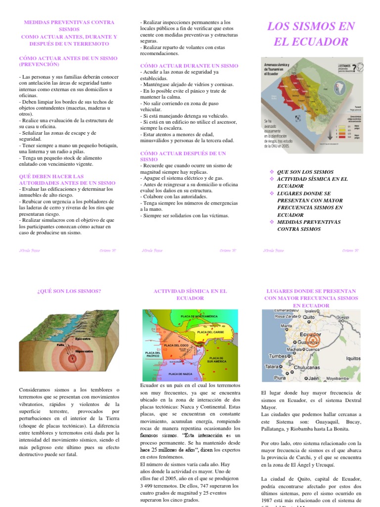 Triptico de Sismos | PDF | Sismología | Temblores