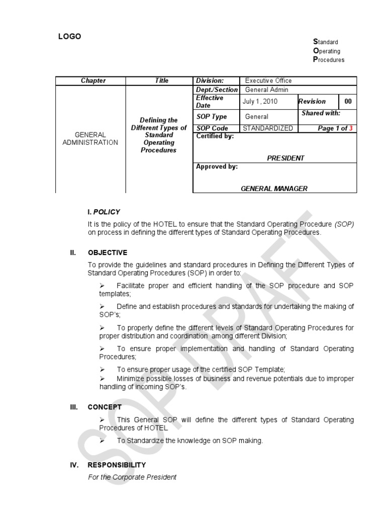 Defining Types of SOP | PDF | Regulatory Compliance | Business