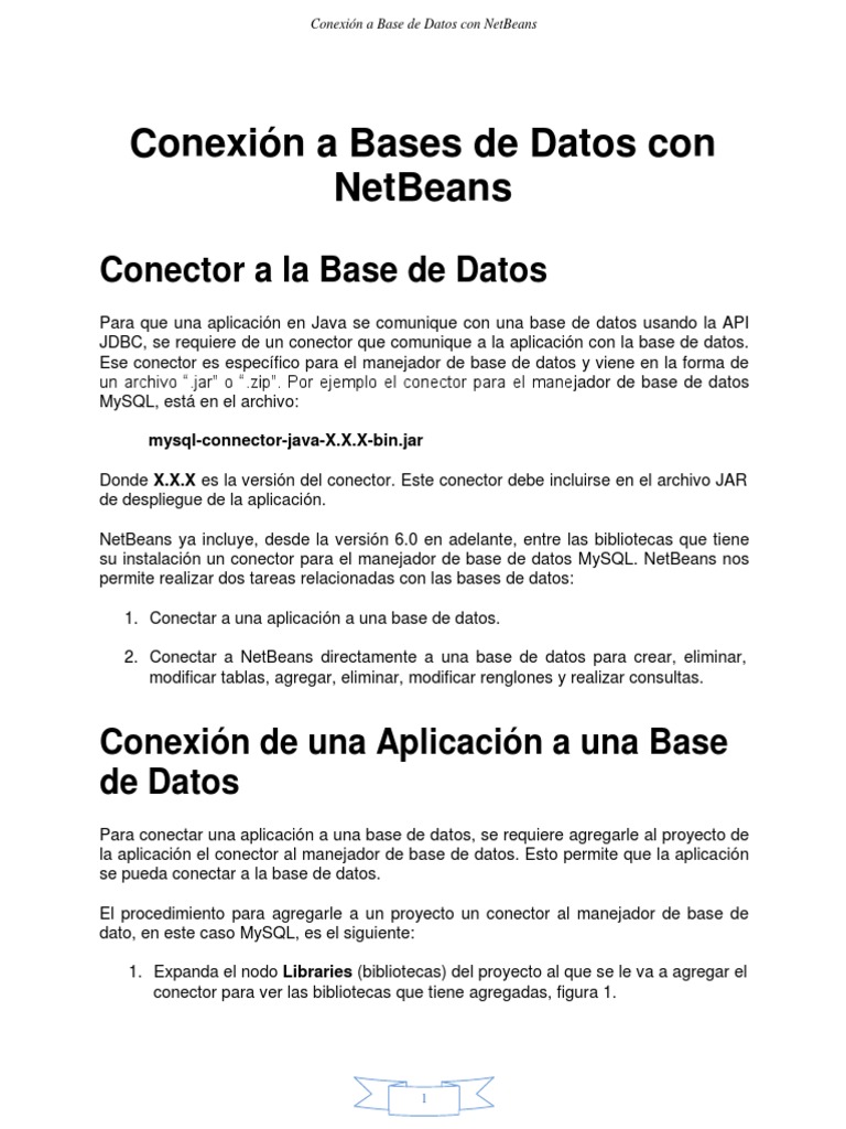 Conexión A Bases de Datos Con NetBeans | PDF | Tabla (base de datos ...