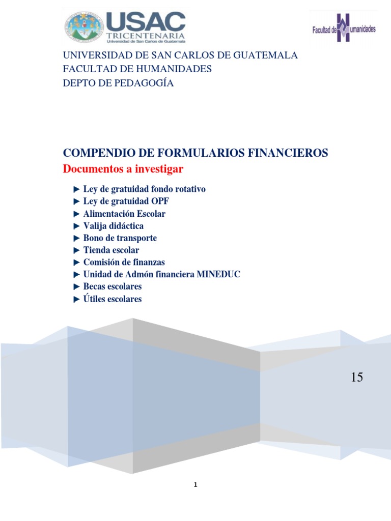 TRABAJO COMPLETO Formularios Financieros (Reparado) | PDF | Guatemala ...
