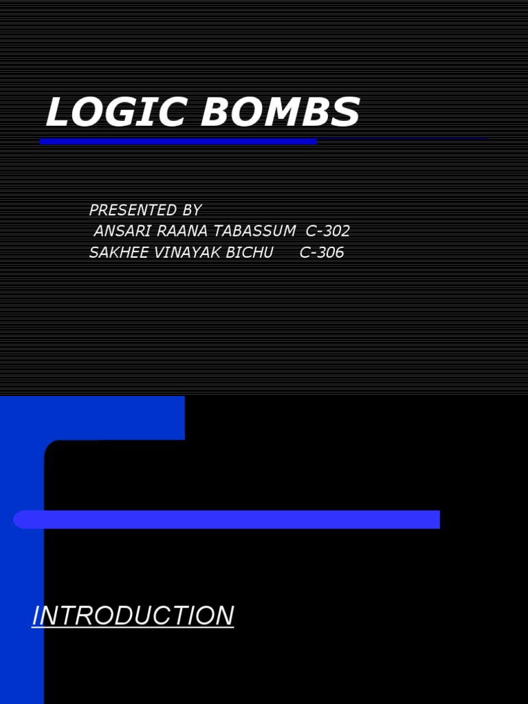 Logic Bombs Slideshow | PDF | Antivirus Software | Computer Network