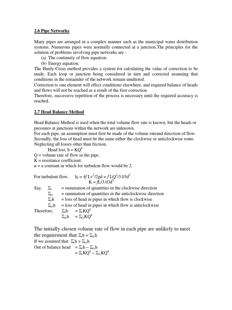 Head Balance Method | PDF | Fluid Dynamics | Chemical Engineering