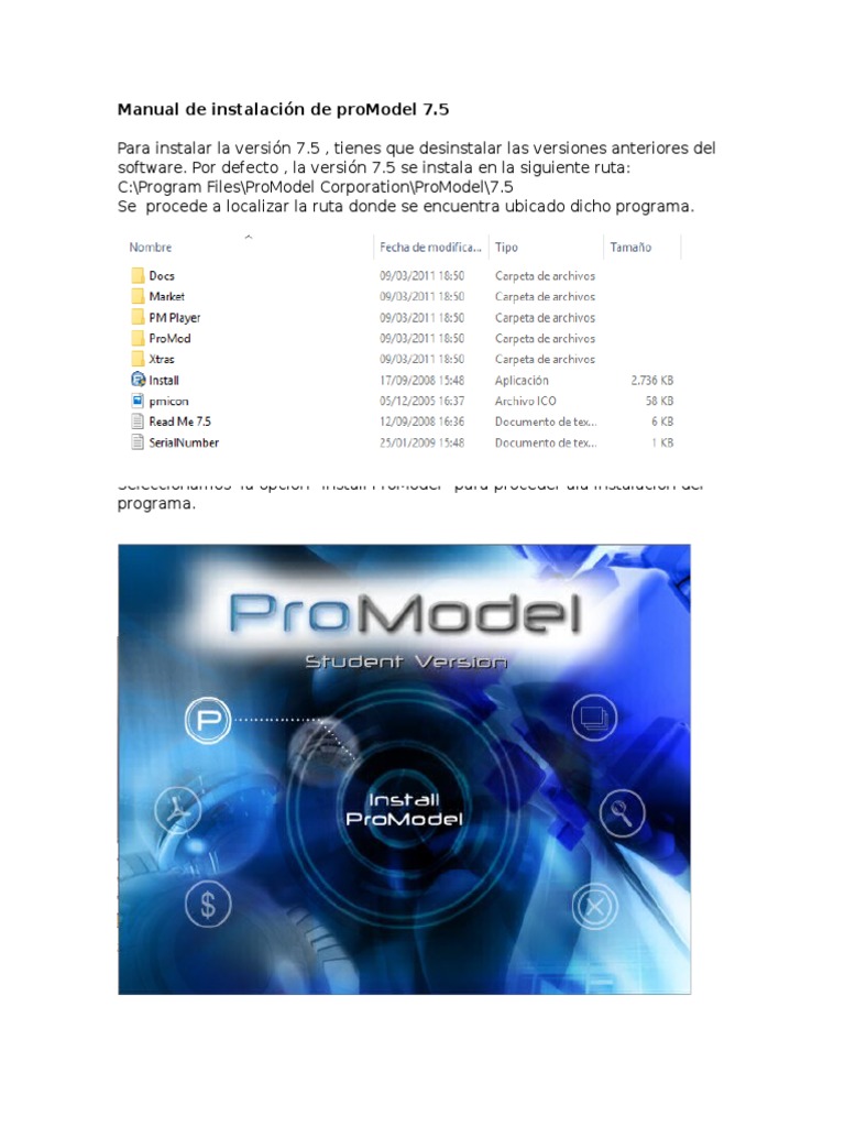 Manual de Instalación de ProModel 7 | PDF