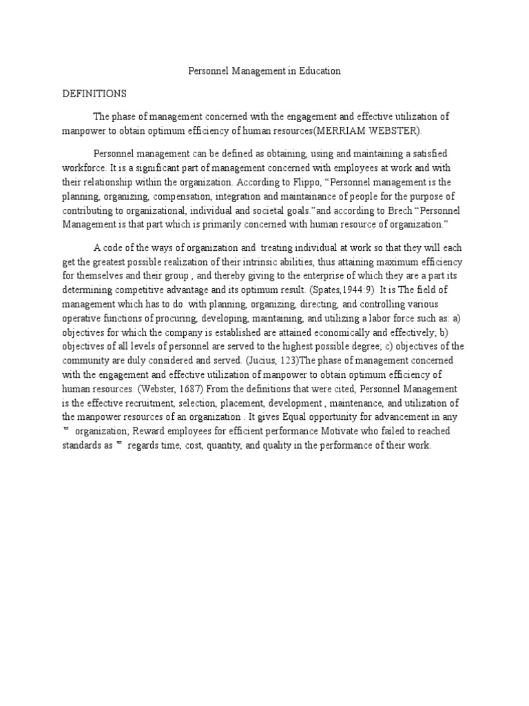 Collateral Reading On Personnel Management 2 | PDF | Employment | Human ...