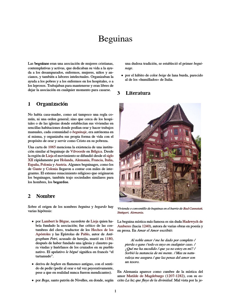 Beguinas | PDF | El esoterismo | Organizaciones religiosas