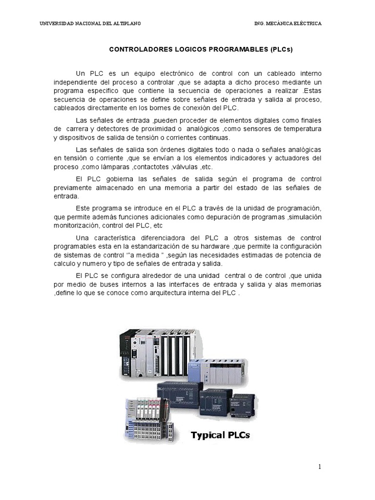 Controladores lógicos programables (PLCs): una introducción a su ...