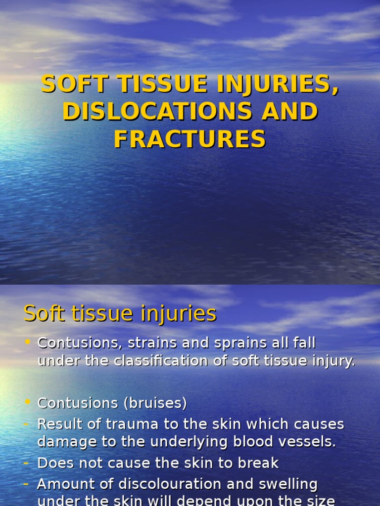 First Aid Presentation-Hard and Soft Tissue Injuries | PDF | Injury | Elbow