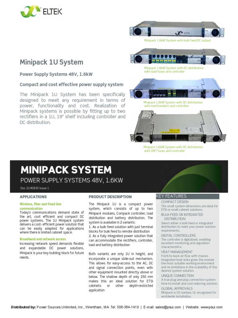 Minipack 1u System | PDF | Power Supply | Direct Current