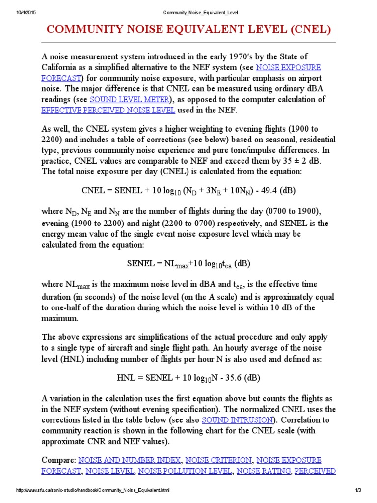 Community Noise Level Explained | PDF | Noise | Decibel