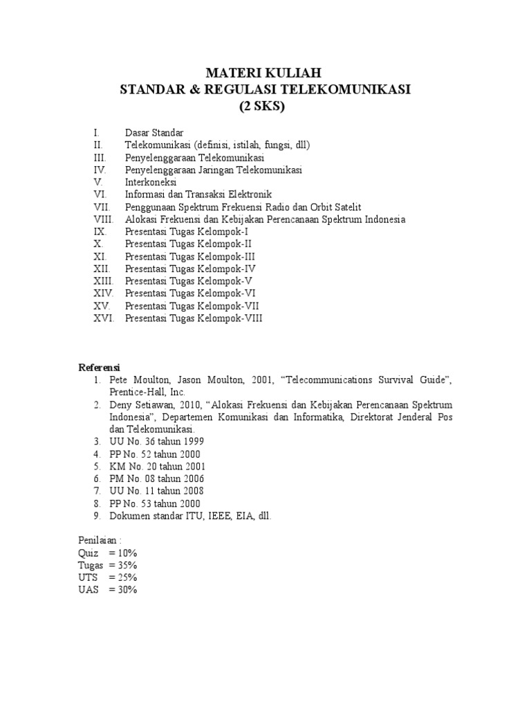 Materi Kuliah MK Standar Regulasi | PDF | Sains & Matematika | Komputer